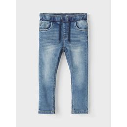 name it Jungen Schlupfjeans "NMMRYAN SLIM SWE JEANS 2472-TH NOOS", blau, Gr. 80, unifarben, Denim/Jeans, Obermaterial: 70% Baumwolle, 27% Polyester,