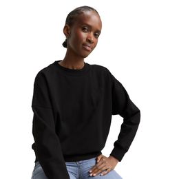 Damen Sweatshirtdeep schwarz, Gr. XXL, Tom Tailor Denim, unifarben, Sweatware, Obermaterial: 52% Baumwolle, 48% Polyester, Sweatshirts, mit