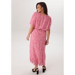 ANISTON PLUS Damen Strandkleid, pink, Gr. 52, bedruckt, gemustert, Web, Obermaterial: 100% Viskose, Kleider