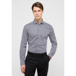 Eterna Herren Langarmhemd "SLIM FIT"navy, Gr. 38, Satin, 100% Baumwolle, Hemden, NON IRON (b&uuml;gelfrei)