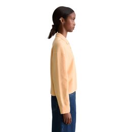 Marc O'Polo Damen Strickpullover "aus Soft Cotton Stretch", gelb, Gr. XL, MARC O'POLO DENIM, unifarben, Obermaterial: 58% Baumwolle, 25% Polyamid, 17% Polyester,