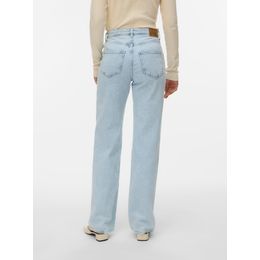 V&eacute;ro Moda VERO MODA Damen High-waist-Jeans "VMTESSA HR WIDE JEANS RA3052 GA NOOS"light blau denim, Gr. 27, unifarben, Denim/Jeans, Obermaterial: 99% Baumwolle,