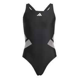 adidas Performance Sportbadeanzug M&auml;dchen Gr&ouml;&szlig;e 104 grau / schwarz / wei&szlig;
