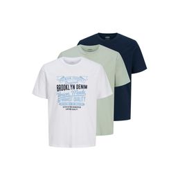 Jj Rebel T-Shirt 'JREBPAXTON' Herren Gr&ouml;&szlig;e XXL hellblau / dunkelblau / mint / wei&szlig;