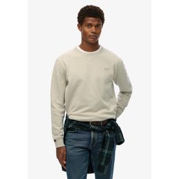 Superdry Herren Sweatshirt "ESSENTIAL LOGO CREW SWEATSHIRT", beige, Gr. S, unifarben, Sweatware, Obermaterial: 80% Baumwolle, 20% Polyester,