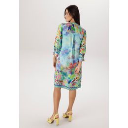 Damen Blusenkleid, bunt, Gr. 40, Aniston SELECTED, bedruckt, gemustert, mehrfarbig, Web, Obermaterial: 100% Viskose, Kleider, mit bunter, maritimer
