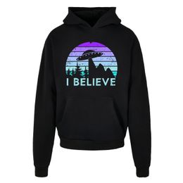 F4NT4STIC Herren Kapuzenpullover "I BELIEVE UFO Alien Raumschiff Retro", schwarz, Gr. XS, Obermaterial: 100% Baumwolle, Pullover, Premium Qualit&auml;t