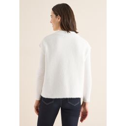 Cecil Damen Pullunder, wei&szlig;, Gr. XXL, unifarben, Stoff, 91% Polyester, 9% Baumwolle, Pullover, mit Federgarn