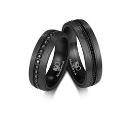 MARRYA Damen Trauring "Carbon Ringe Trauringe Eheringe Partnerringe", 50, Carbondamen ring, schwarz, Carbon, Fingerringe