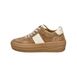 Gabor Damen Plateausneaker "Gabor Sneaker Veloursleder", Gr. 39, braun, Veloursleder, Schuhe