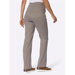 Casual Looks Damen Schlupfhose, braun, Gr. 19, gemustert, mehrfarbig, 43% Viskose, 42% Polyester, 11% Polyamid, 4% Elasthan, Hosen