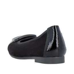 Remonte Damen Ballerina, Gr. 38schwarz, Lacklederimitat, Veloursleder, Schuhe, Ballerina, Businessschuh, Festtagsschuh mit Lackspitze