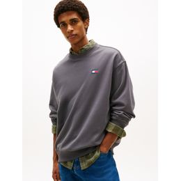 Tommy Jeans Damen Sweatshirt "TJ BADGE CREW", grau, Gr. XXL, Sweatware, Obermaterial: 100% Baumwolle, Sweatshirts, unisex, relaxed fit