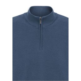 Troyer Bugatti "Regular Fit", Herren, Gr. L, 370, marine, Strick, 100% Baumwolle, unifarben, regular fit, ohne Ausschnitt, Pullover Troyer, aus reiner Baumwolle