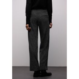 Street One Damen Webhose, grau, Gr. 46, Jacquardmuster, meliert, Web, Obermaterial: 63% Polyester, 32% Viskose, 5% Elasthan, Hosen, mit elastischem
