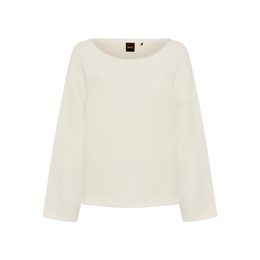 BOSS Orange Damen Sweatshirt "Enely Premium Damenmode", wei&szlig;, Gr. XL, unifarben, Sweatware, Obermaterial: 85% Baumwolle, 13% Polyamid, 2% Elasthan,