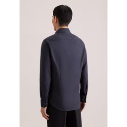Seidensticker Herren Businesshemd "Schwarze Rose", blau, Gr. 38, Strukturmuster, 100% Baumwolle, Hemden, Slim 1/1 Kentkragen Struktur