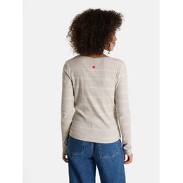LIEBLINGSST&Uuml;CK LIEBLINGSST&Uuml;CK Damen Langarmshirt "SinaL", beige, Gr. L, gemustert, gestreift, mehrfarbig, Rippstrick, Obermaterial: 95% Baumwolle, 5% Elasthan,