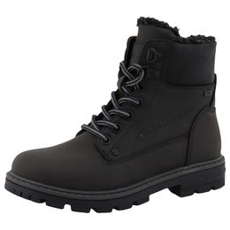 Tom Tailor Damen Winterstiefel, Gr. 32schwarz, Lederimitat, Schuhe, mit Warmfutter