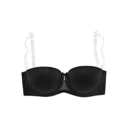 Damen Schalen-BH, NUANCE BY LASCANA, Gr. 95, schwarz, Spitze, Obermaterial: 61% Polyester, 34% Polyamid, 5% Elasthan, BHs, mit B&uuml;gel & abnehmbaren,