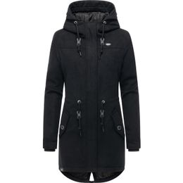 Ragwear Damen Wintermantel "Ellba Coat A YOUMODO"schwarz, Gr. M, Obermaterial: 100% Polyester; Innenfutter: 100% Polyester; Wattierung: 100%