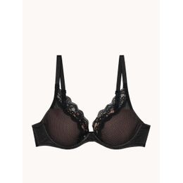 Passionata Damen B&uuml;gel-BH "BROOKLYN", Gr. 75schwarz, Obermaterial: 83% Polyamid, 17% Elasthan, BHs, zarte, florale Spitze, d&uuml;nne Schalen, glatte