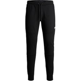 Jack & Jones JACK & JONES Herren Sweatpants "AIR SWEAT PANTS", schwarz, Gr. M, unifarben, angeraute Sweatware, Obermaterial: 60% Polyester, 40% Baumwolle, Hosen