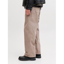 Jack & Jones JACK & JONES Herren Chinos "JPSTALEX RAYE WORKER PANTS SN", beige, Gr. 28, unifarben, Twill, Obermaterial: 100% Baumwolle, Hosen, mit