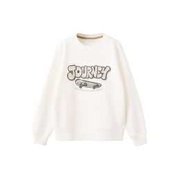 Mango Kids Sweatshirt 'JOURNEY' Jungen Gr&ouml;&szlig;e 128 pastellgr&uuml;n / schwarz / offwhite