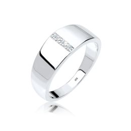 Elli DIAMONDS Damen Verlobungsring "Basic Bandring Diamant (0.015 ct.) 925 Silber", 52mm, P1 = bei 10-facher Vergr&ouml;&szlig;erung erkennbare Einschl&uuml;sse,