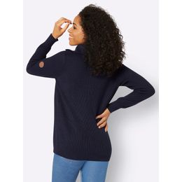 Casual Looks Damen Troyer "Troyer-Pullover", blau, Gr. 36, unifarben, 50% Baumwolle, 50% Polyacryl, Pullover