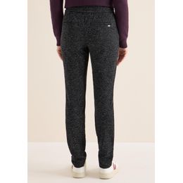 Cecil Damen Jogger Pants, grau, Gr. L, unifarben mit Farbeinsatz, Stoff, 51% Viskose, 32% Nylon, 12% Polyester, 5% Elasthan, Hosen, in Salt und