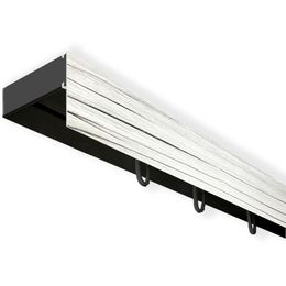 Gardinenschiene SN DECO GROUP, L:240cm T:4,7cm, schwarz, Kunststoff, Gardinenstangen, "Vorhangschiene SH (1) mit Blende 5 cm"