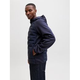 Jack & Jones JACK & JONES Herren Steppjacke "JJEPERFECT HYBRID JACKET NOOS"navy blazer, Gr. L, unifarben, Steppware, Fleece, Obermaterial: 100% Polyester, Jacken,