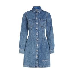 KARL LAGERFELD JEANS Kleid Damen Gr&ouml;&szlig;e 40 blue denim / wei&szlig; Winterkleid