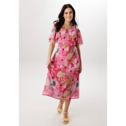 Damen Midikleid, bunt, Gr. 40, Aniston SELECTED, bedruckt, gebl&uuml;mt, gemustert, Chiffon, Obermaterial: 100% Polyester. Futter: 100% Polyester,