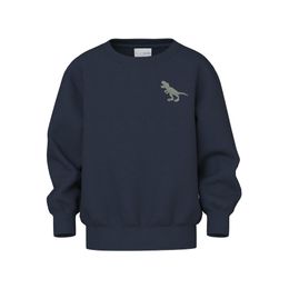 name it Jungen Sweatshirt "NMMVALLEN LS NREG SWEAT BRU", blau, Gr. 92, unifarben, angeraute Sweatware, Obermaterial: 60% Baumwolle, 40% Polyester,
