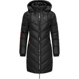 Marikoo Damen Wintermantel "Armasa", schwarz, Gr. L, 100% Polyester, M&auml;ntel, modischer Damen Winter Steppmantel mit Kapuze