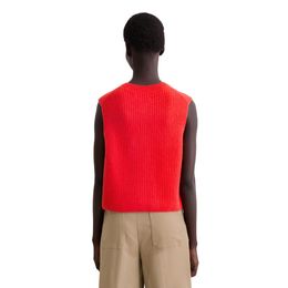 Marc O'Polo MARC O'POLO Damen Strickwestebright rot, Gr. M, Strick, Obermaterial: 73% Schurwolle, 18% Polyamid, 9% sonstige Fasern, Westen, slim fit, aus weichem