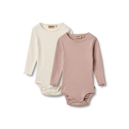 Wheat M&auml;dchen Blusenbody "Wheat 2 Body L/S Regitze"rose powder, Gr. 80, 95% Baumwolle, 5% Elasthan, Bodys