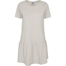 Shirtkleid Urban Classics "Urban Classics Damen Ladies Valance Tee Dress", Damen, Gr. S, US-Gr&ouml;&szlig;en, lightgrau, 100% Baumwolle, unifarben, loose fit, Rundhals, Kleider Shirtkleid