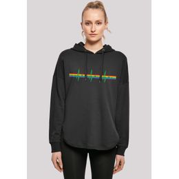 F4NT4STIC Damen Kapuzenpullover "Pink Floyd Prisma Regenbogen Rock Band Herzschlag", schwarz, Gr. M, Obermaterial: 100% Baumwolle, Pullover, Print