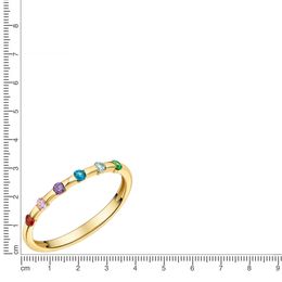 Firetti Damen Fingerring "Schmuck Geschenk Silber 925 Damenring Ring Regenbogen", 52, Silber 925 (Sterlingsilber), 2mm, bunt, Silber 925