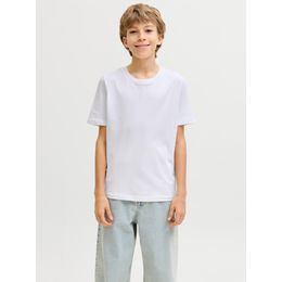 Jack & Jones Kinder T-Shirt "JJEORGANIC BASIC TEE SS 3PK MP NOOS JNR", wei&szlig;, Gr. 140, JACK & JONES JUNIOR, unifarben, Single Jersey, Obermaterial: 100% Baumwolle,