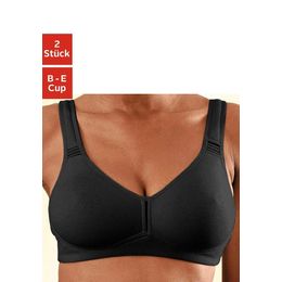Damen T-Shirt-BH, PETITE FLEUR BY LASCANA, Gr. 105, schwarz, Jersey, Obermaterial: 95% Baumwolle, 5% Elasthan, Basic, BHs, ohne B&uuml;gel aus Baumwolle &ndash;