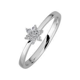 LYOMI Damen Fingerring "585/- Wei&szlig;gold 7 synth. Diam. 0,13ct.", 050 (15,9), 0,13 VS = sehr kleine Einschl&uuml;sse, Gold, silber, Gold, Fingerringe