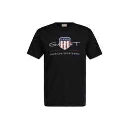 Gant Herren T-Shirt "T-Shirt REG ARCHIVE SHIELD 1er Pack", schwarz, Gr. XL, Obermaterial: 100% Baumwolle CO., Shirts