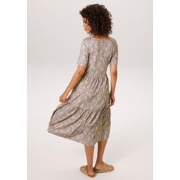 Aniston CASUAL Damen Sommerkleidrauchblau, terrakotta, gelb, orange, gr&uuml;n, wei&szlig;, rosa, braun, Gr. 38, Paisley, bedruckt, gebl&uuml;mt, Single Jersey,