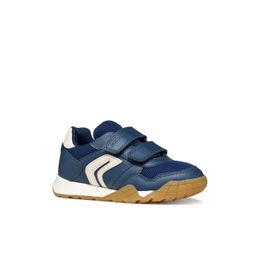 Geox Kinder Klettschuh "J RANN-E BOY", Gr. 32blau, Lederimitat, Textil, Schuhe, Halbschuh mit Kontrastbesatz, Gr&ouml;&szlig;enschablone zum Download