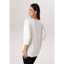 Damen Fledermausshirt, wei&szlig;, Gr. 36, Aniston SELECTED, bedruckt, gemustert, Single Jersey, Obermaterial: 95% Viskose, 5% Elasthan, Shirts, mit